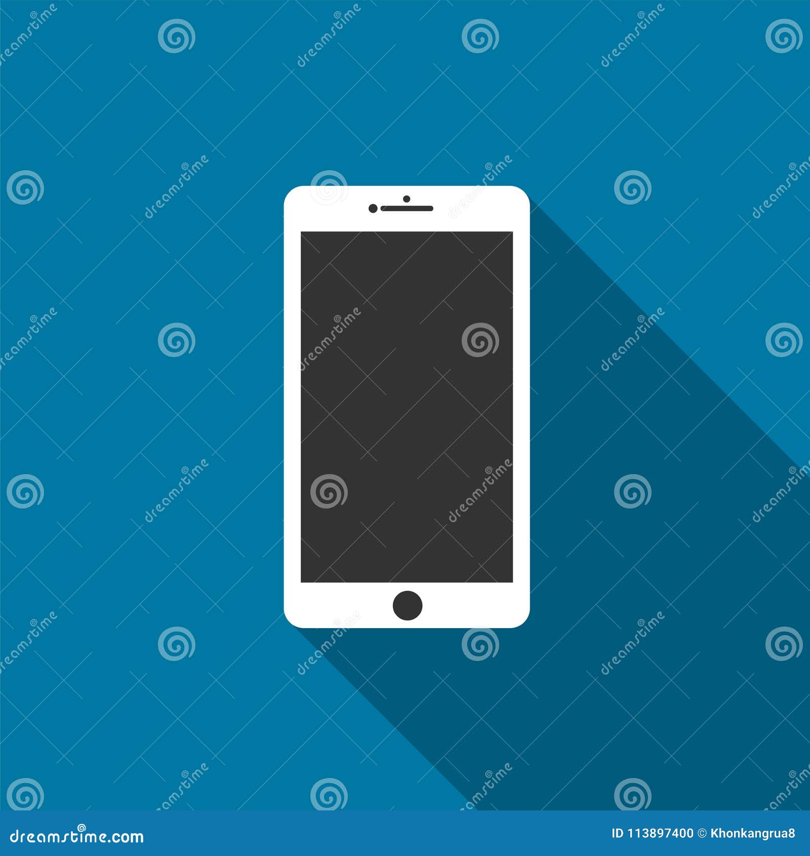 Mobile Phone Icon with Long Shadow Black,Simple Design Style.vector ...