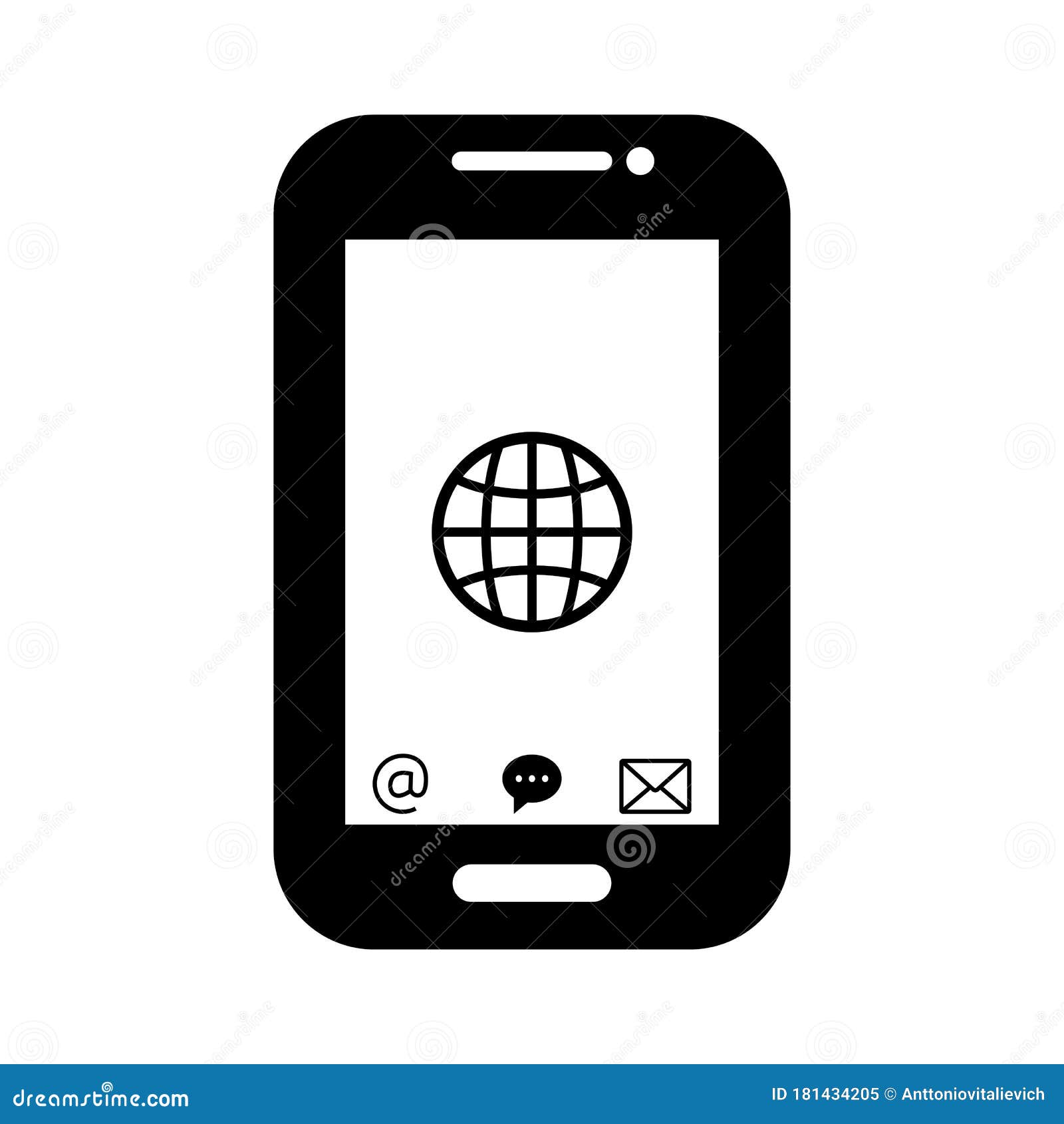 Mobile Phone Icon - Mail Icon - Internet Stock Vector - Illustration of ...