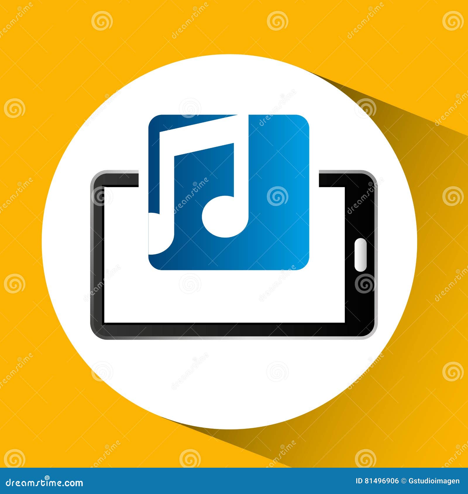 Mobile Phone Icon Music Social Media Stock Vector - Illustration of ...