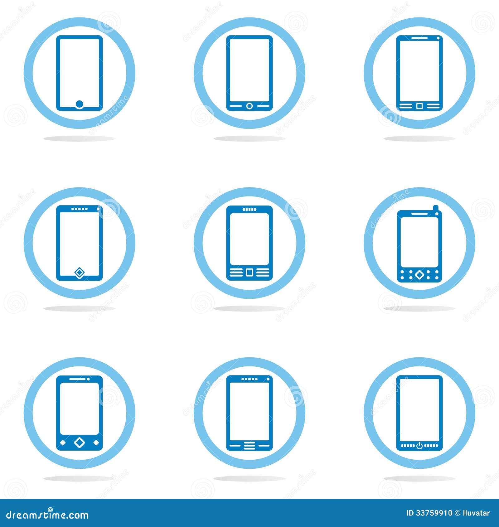 Mobile phone icon set stock vector. Illustration of dialing - 33759910