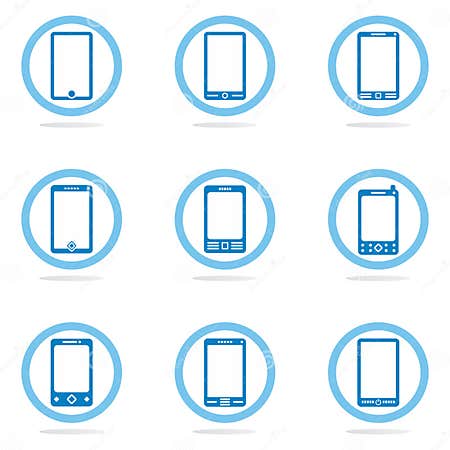 Mobile phone icon set stock vector. Illustration of dialing - 33759910