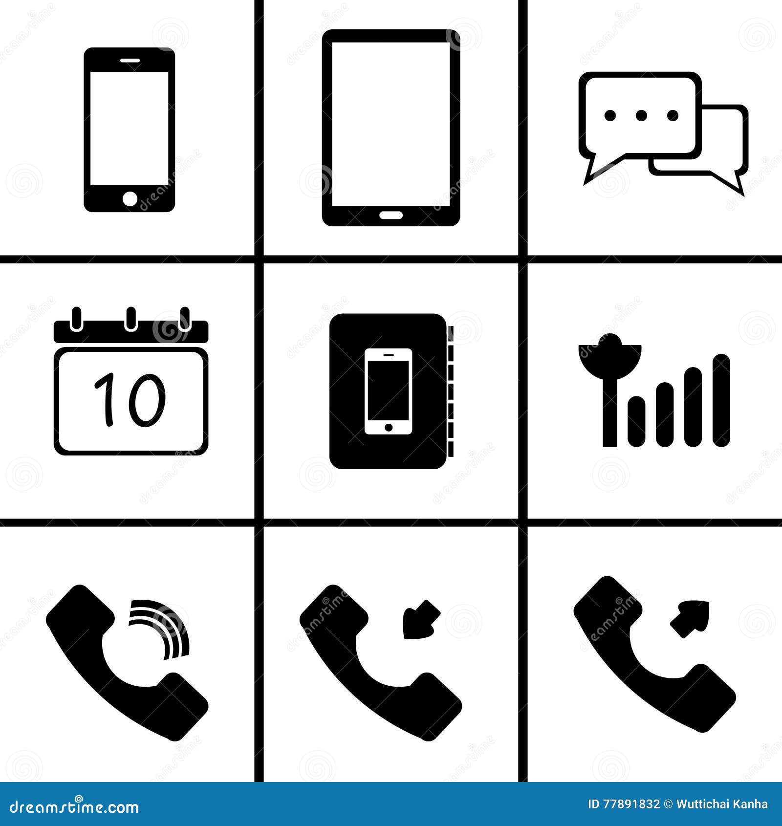 Mobile phone (Icon set) stock vector. Illustration of launcher - 77891832