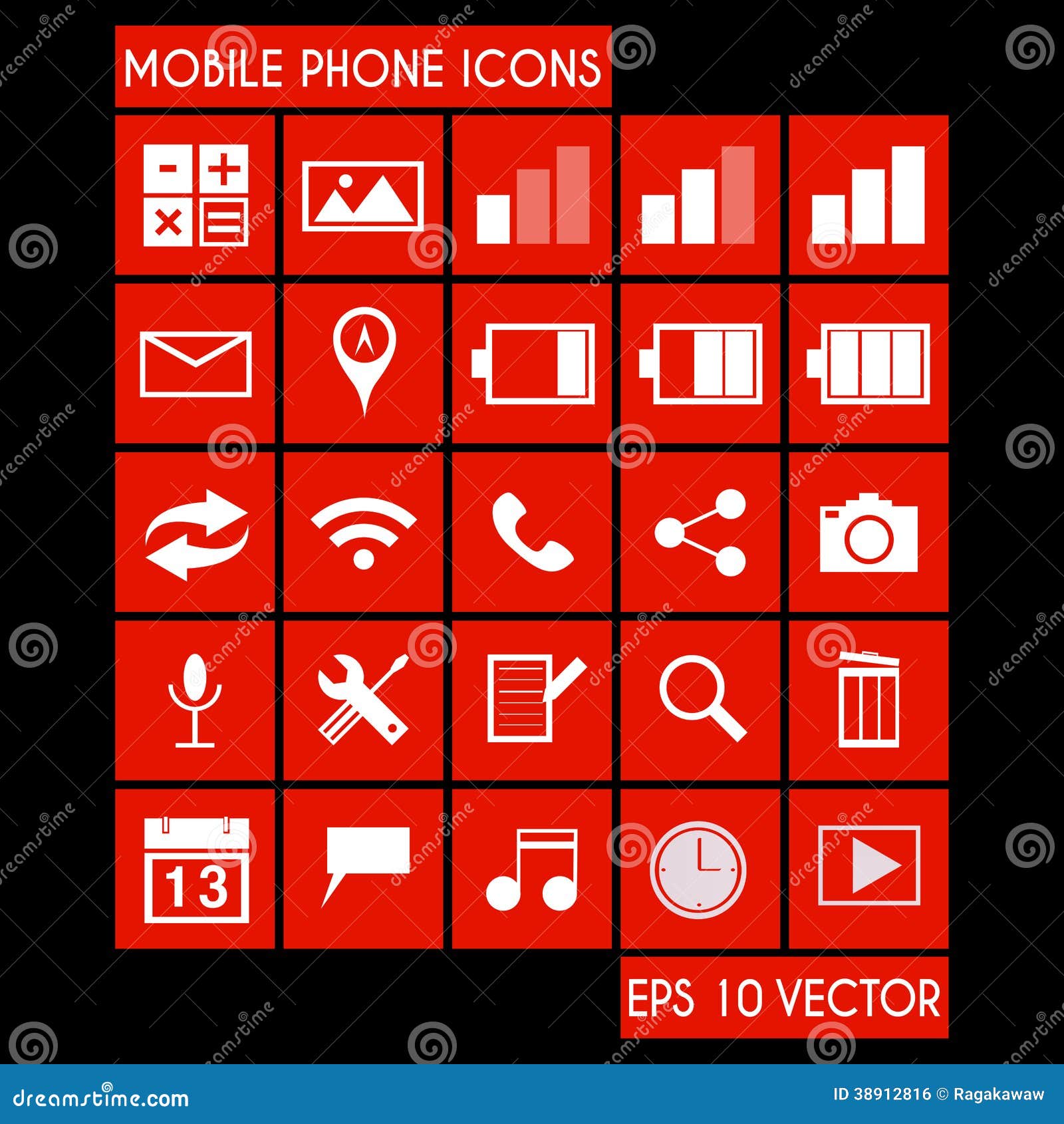 Mobile Phone Icon Set stock vector. Illustration of collection - 38912816
