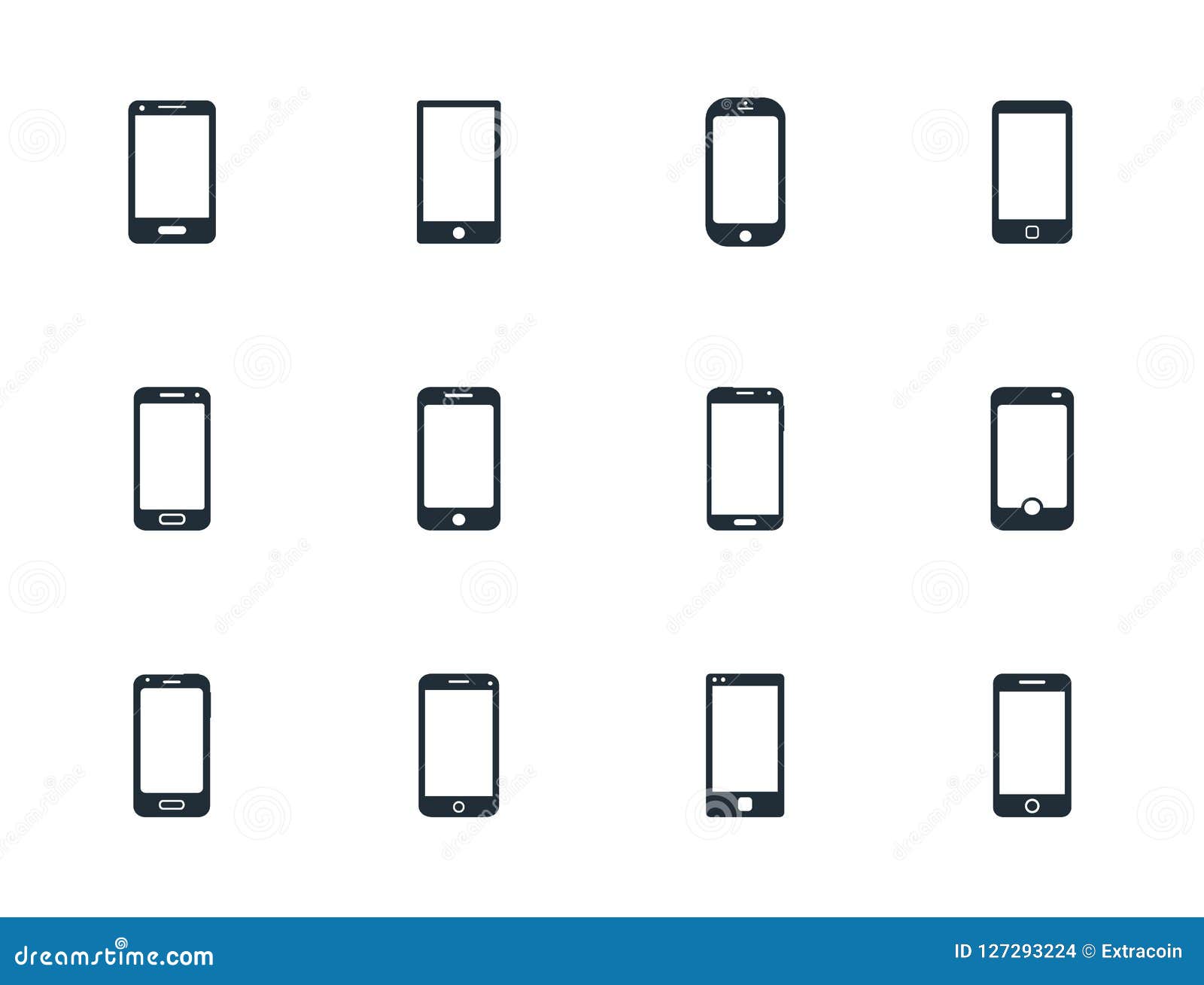 Mobile Phone Icon Set, Smartphone Sign Vector Illustration Stock Vector ...
