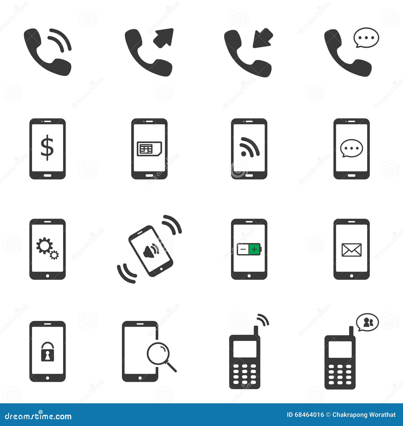 Mobile Phone Icon Sets Symbol. Stock Photography | CartoonDealer.com ...