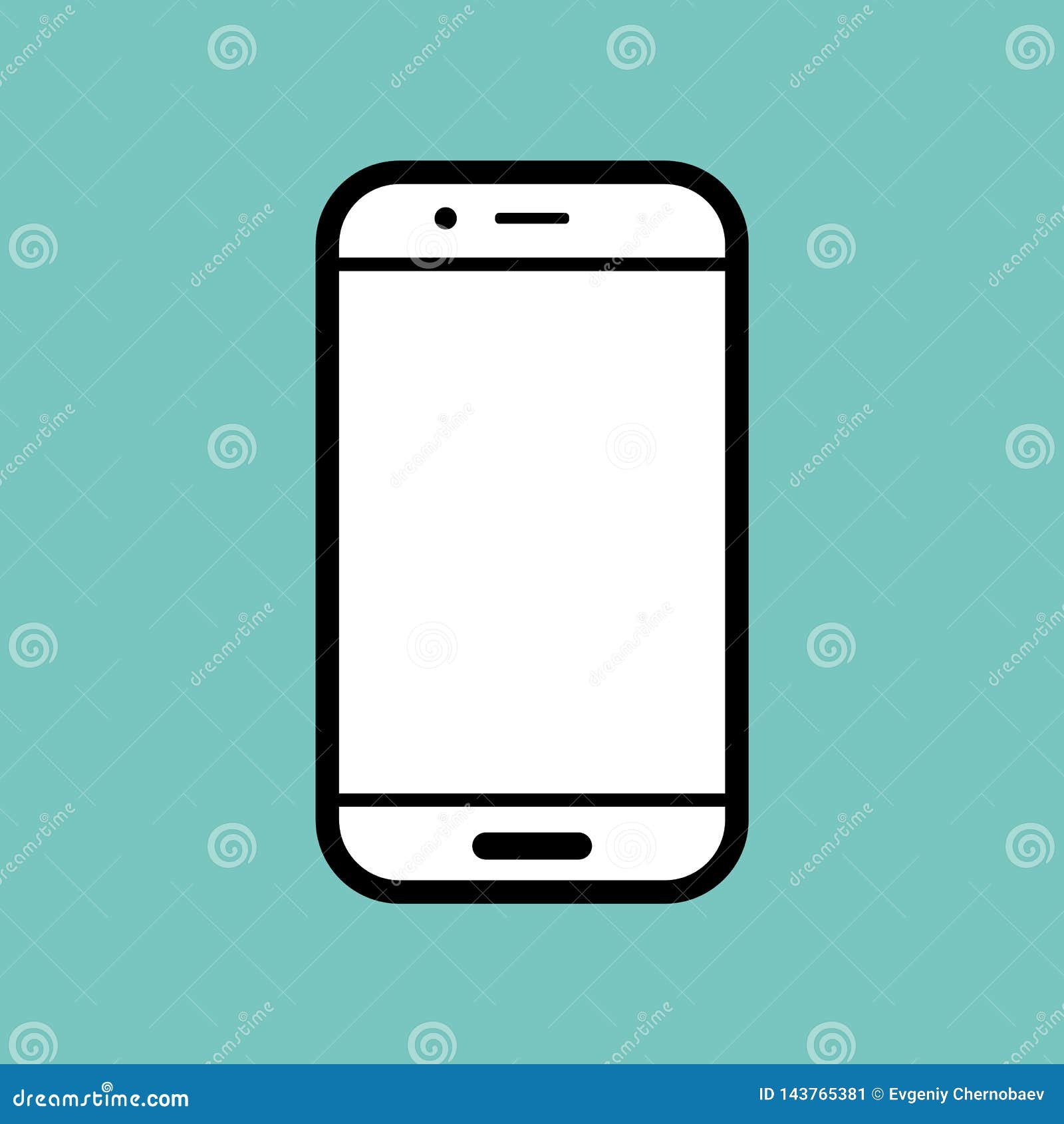 Mobile Phone Icon. Smartphone with White Screen Icon Vector Eps10 ...
