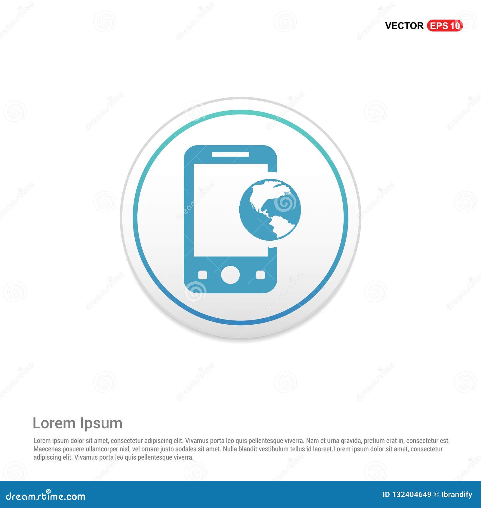 Mobile Phone Icon - White Circle Button Stock Vector - Illustration of ...