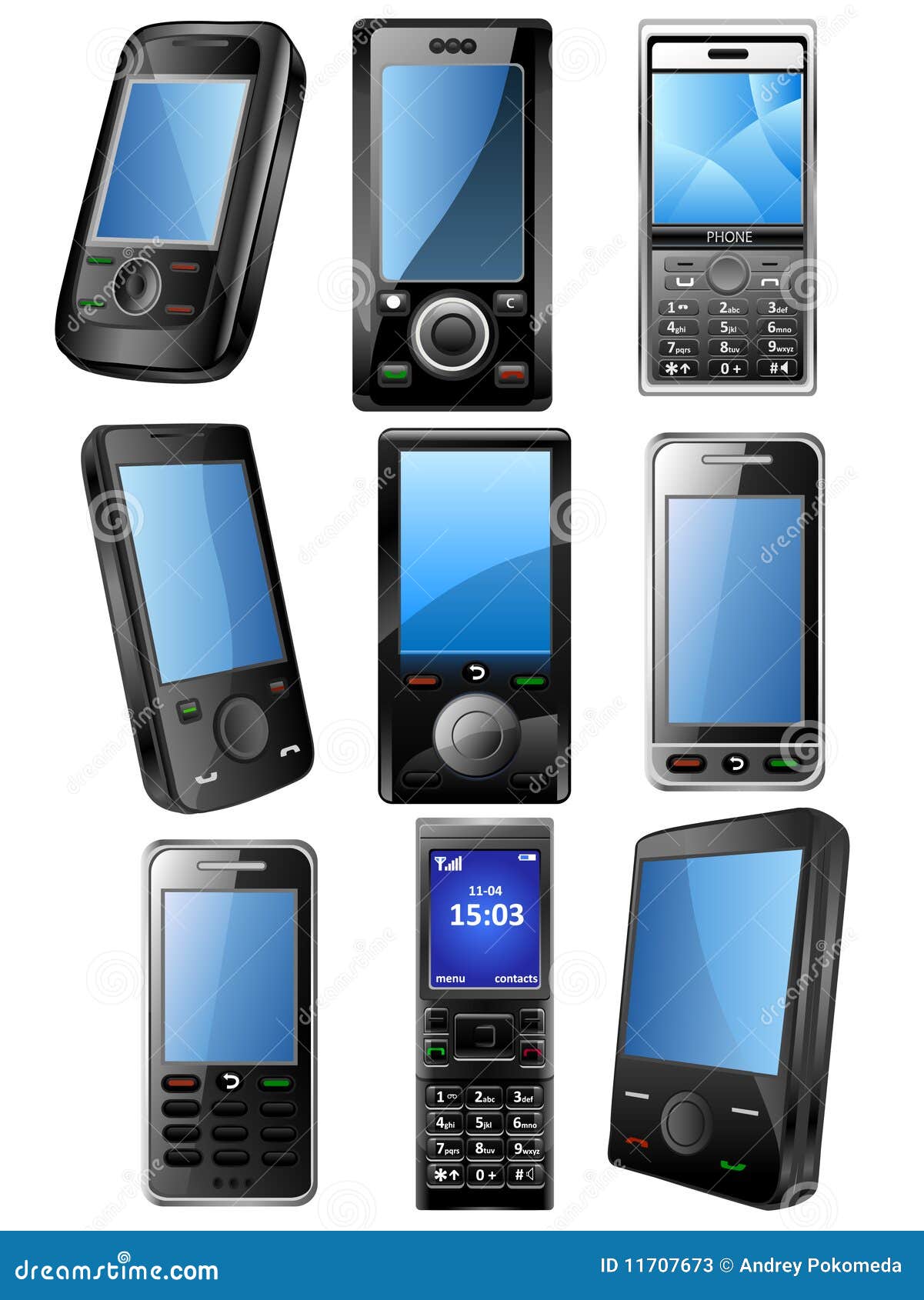 Mobile phone icone set stock vector. Illustration of close - 11707673