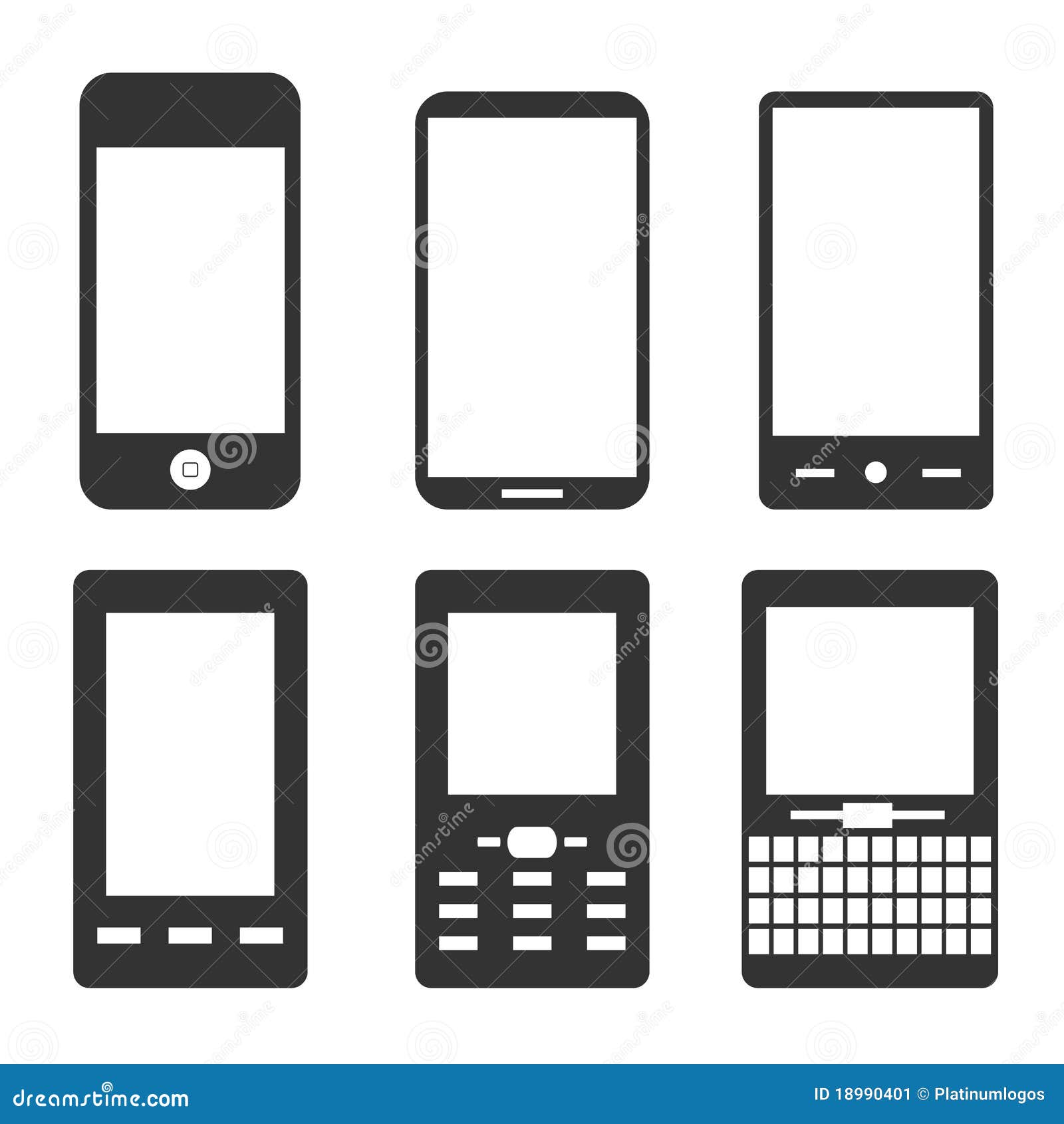 Mobile phone icons stock vector. Illustration of black - 18990401
