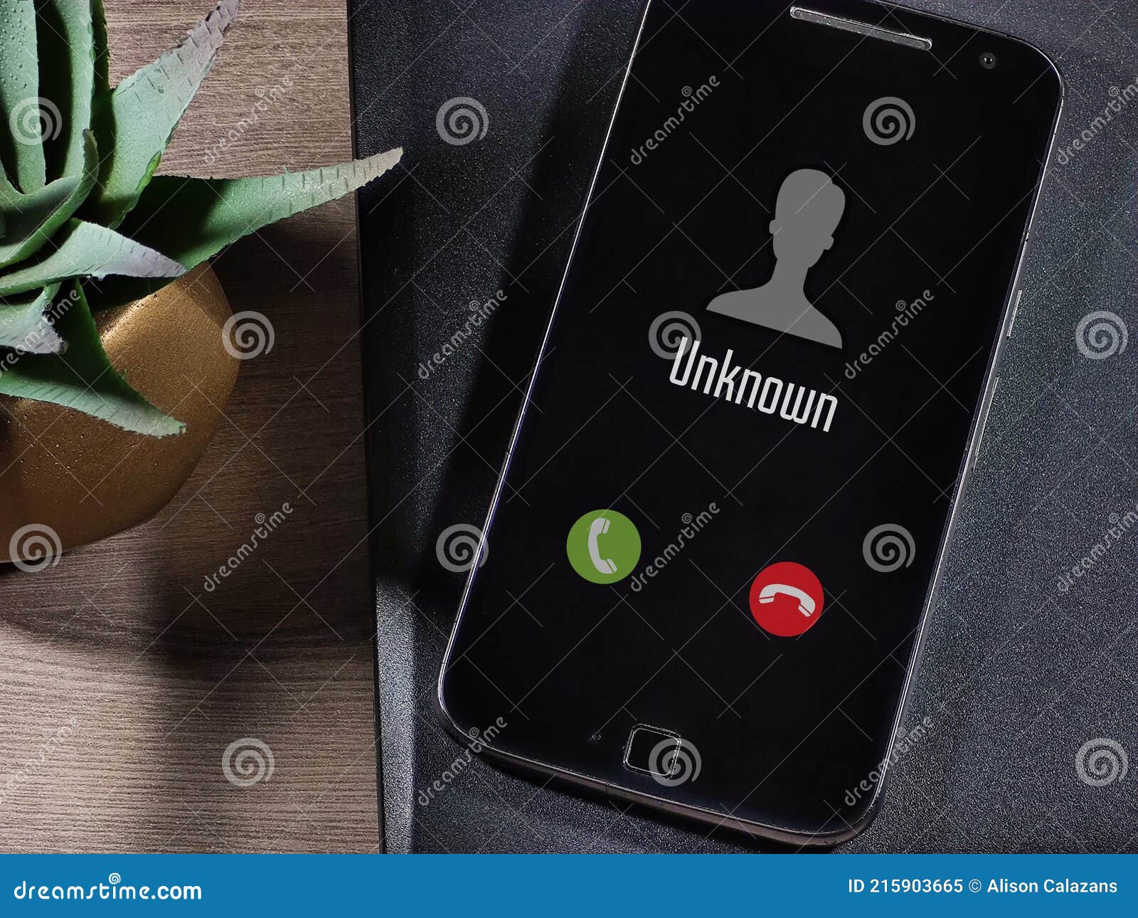 Mobile Phone with Incoming Call from Unknown Caller. Stock Image ...