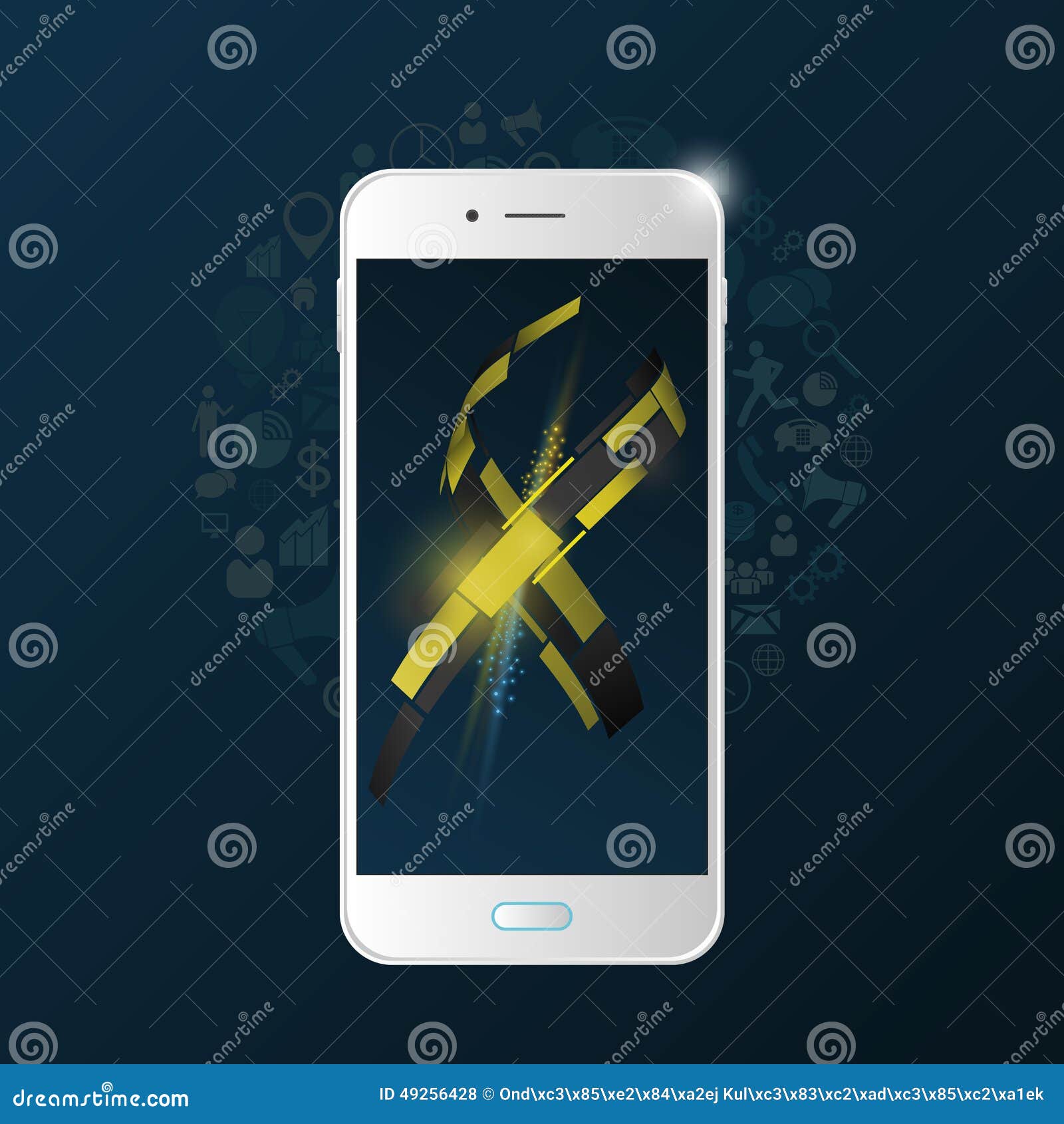 Mobile Phone with Infographic Background. Vector Stock Vector ...