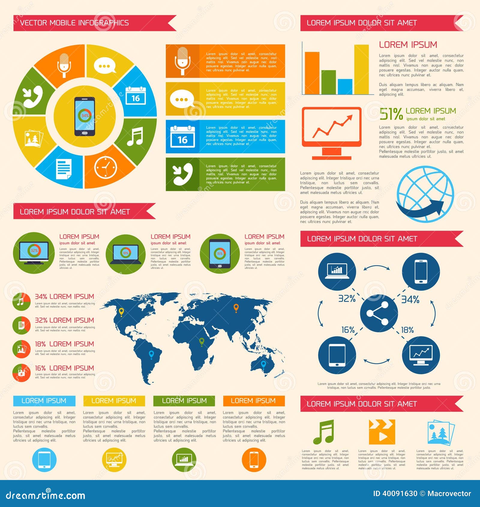 Mobile phone infographic stock vector. Illustration of communication ...