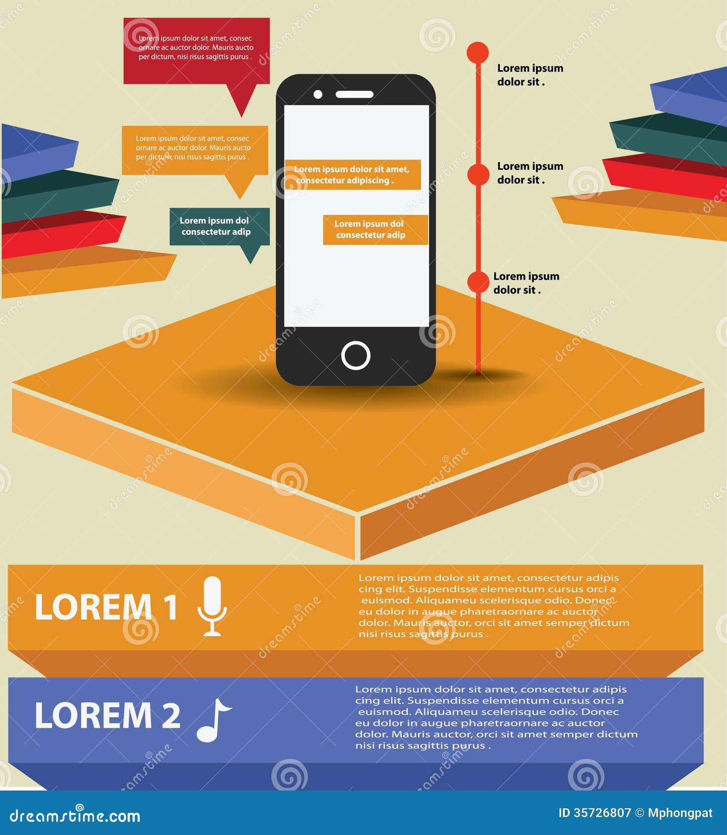Mobile Phone Infographics Design Stock Illustration - Illustration of ...