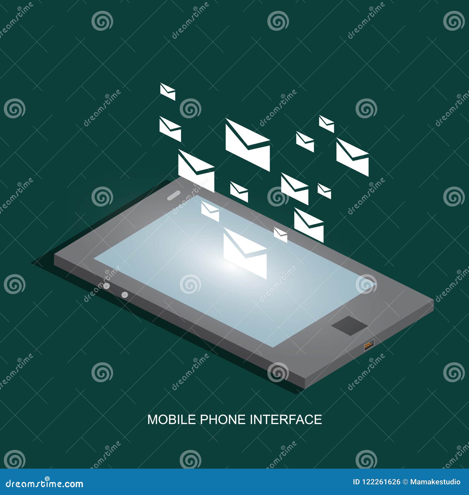 Mobile Phone Interface Isometric Concept Stock Illustration ...