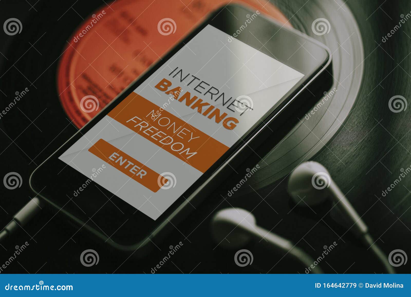 Mobile Phone with Internet Banking App in the Screen Stock Image ...