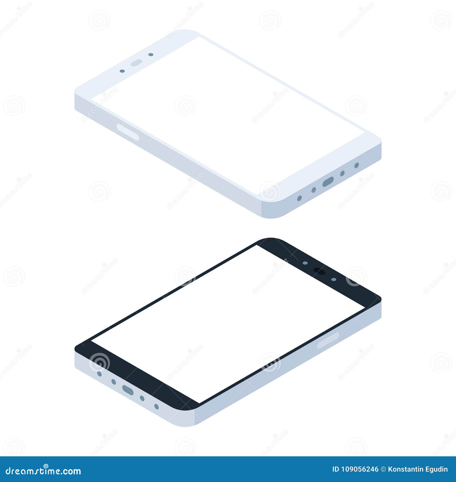 Mobile Phone in Isometric View Stock Vector - Illustration of mock ...