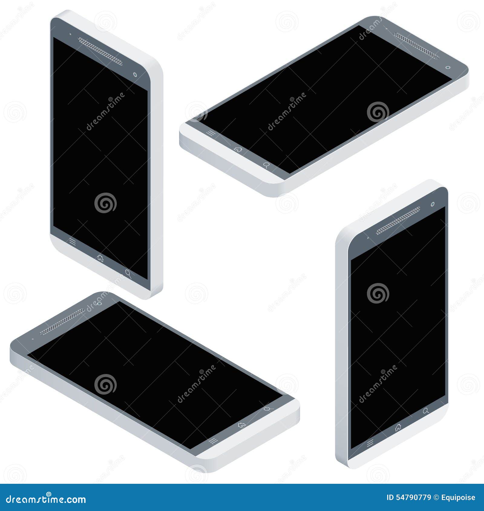 Mobile Phone Isometrics from Four Sides Icon Set Stock Vector ...