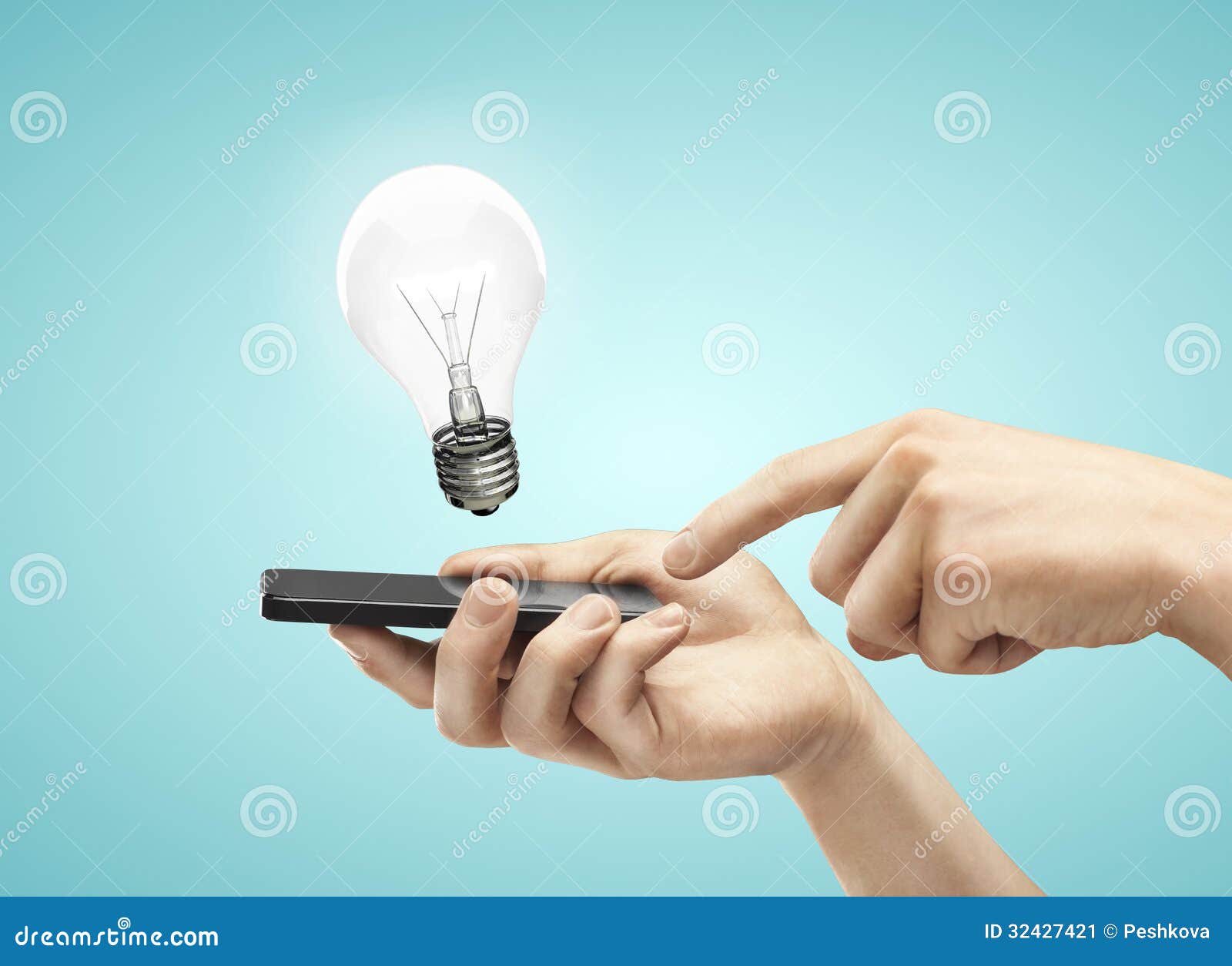 Mobile phone with lamp stock image. Image of isolated - 32427421
