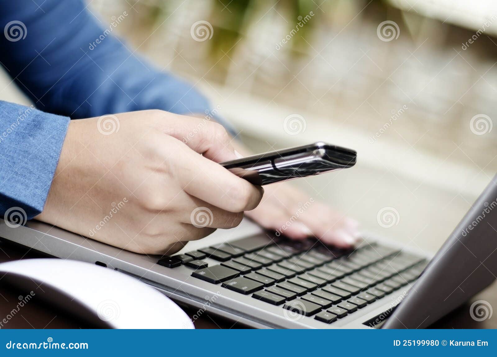Mobile phone and laptop stock photo. Image of laptop - 25199980