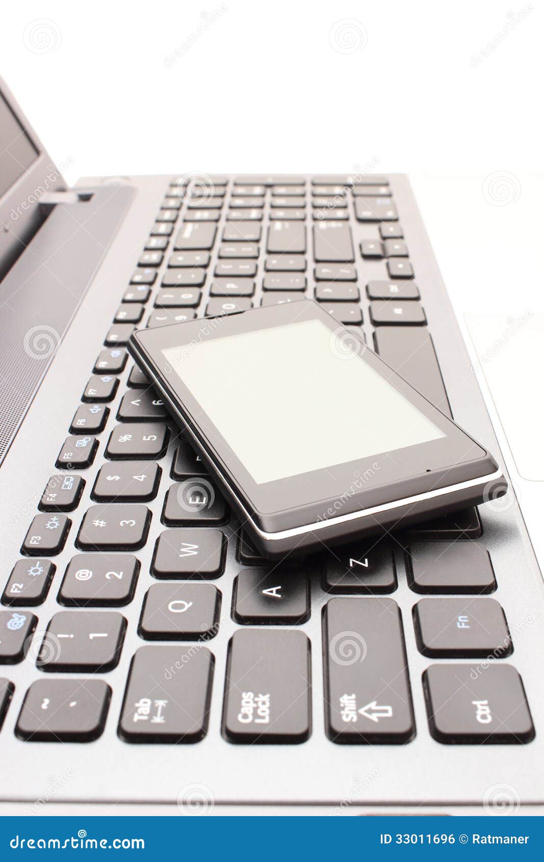 Mobile Phone with Laptop Keyboard Stock Photo - Image of electronics ...