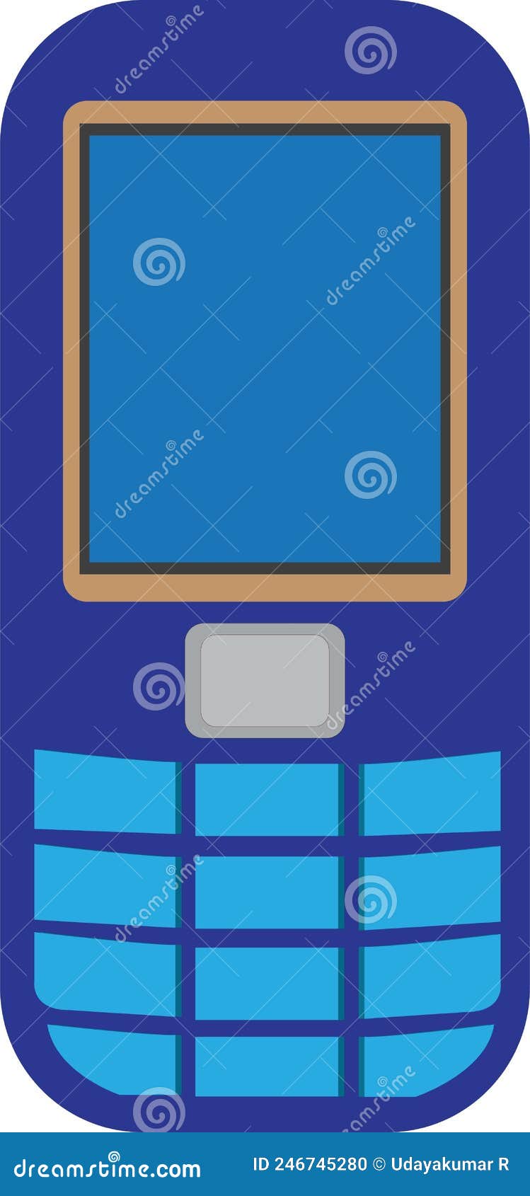 Mobile Phone with a Light Blue Color Screen Stock Vector - Illustration ...