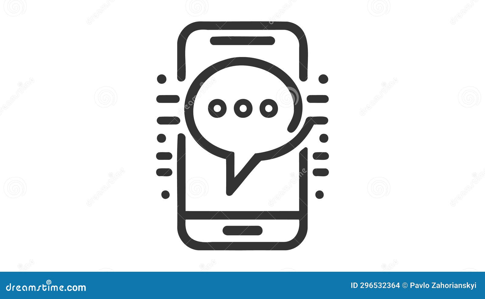 Mobile Phone Line Icon Smartphone with White Screen Vector Eps10 Stock ...