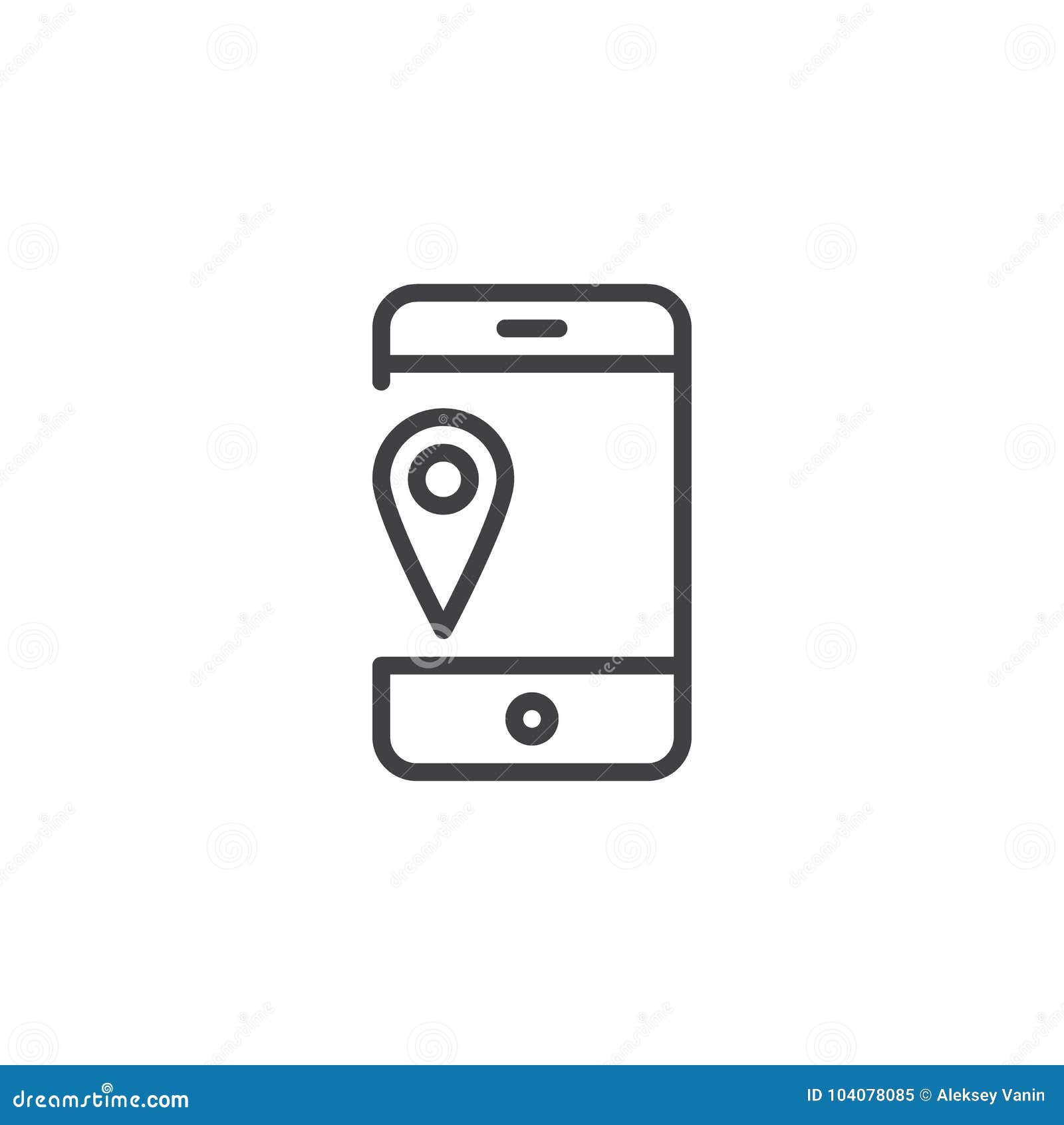 Mobile Phone with Location Pin Line Icon Stock Vector - Illustration of ... Mobile Phone with Location Pin Line Icon Stock Vector - Illustration of ...