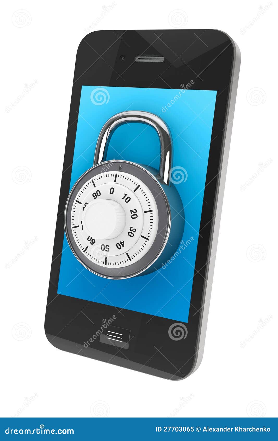 Mobile phone with Lock stock illustration. Illustration of guard - 27703065