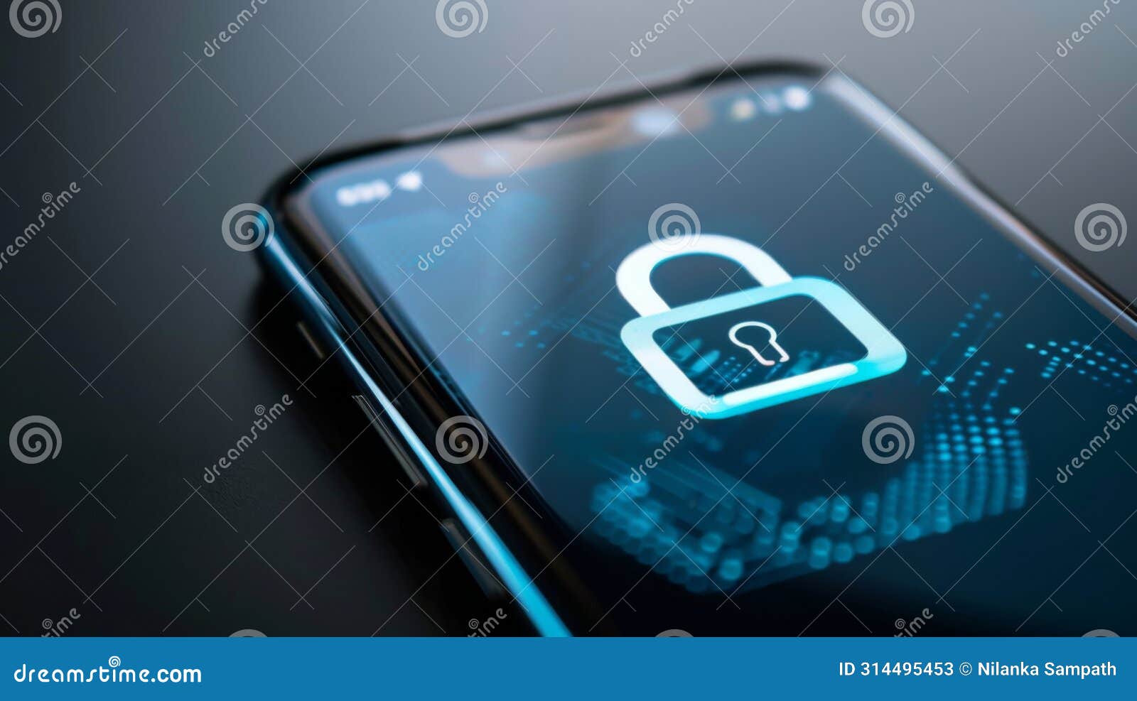 Mobile Phone and Lock Symbol Display on. Generative Ai Stock ...