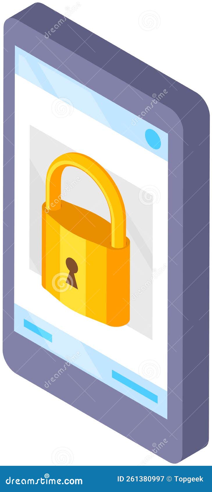 Mobile Phone Locked Notification Button, Password Field. Smartphone ...