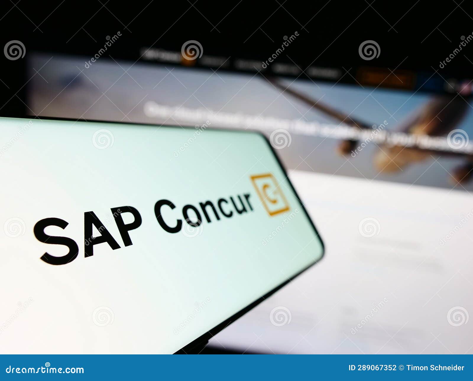 Mobile Phone with Logo of Expense Management Software SAP Concur on ...