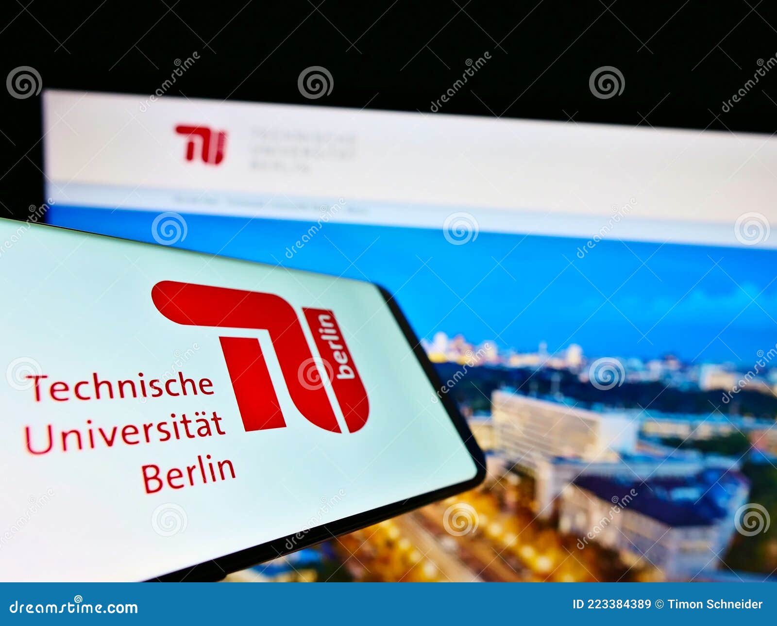 Mobile Phone with Logo of German Education Institution Technical ...