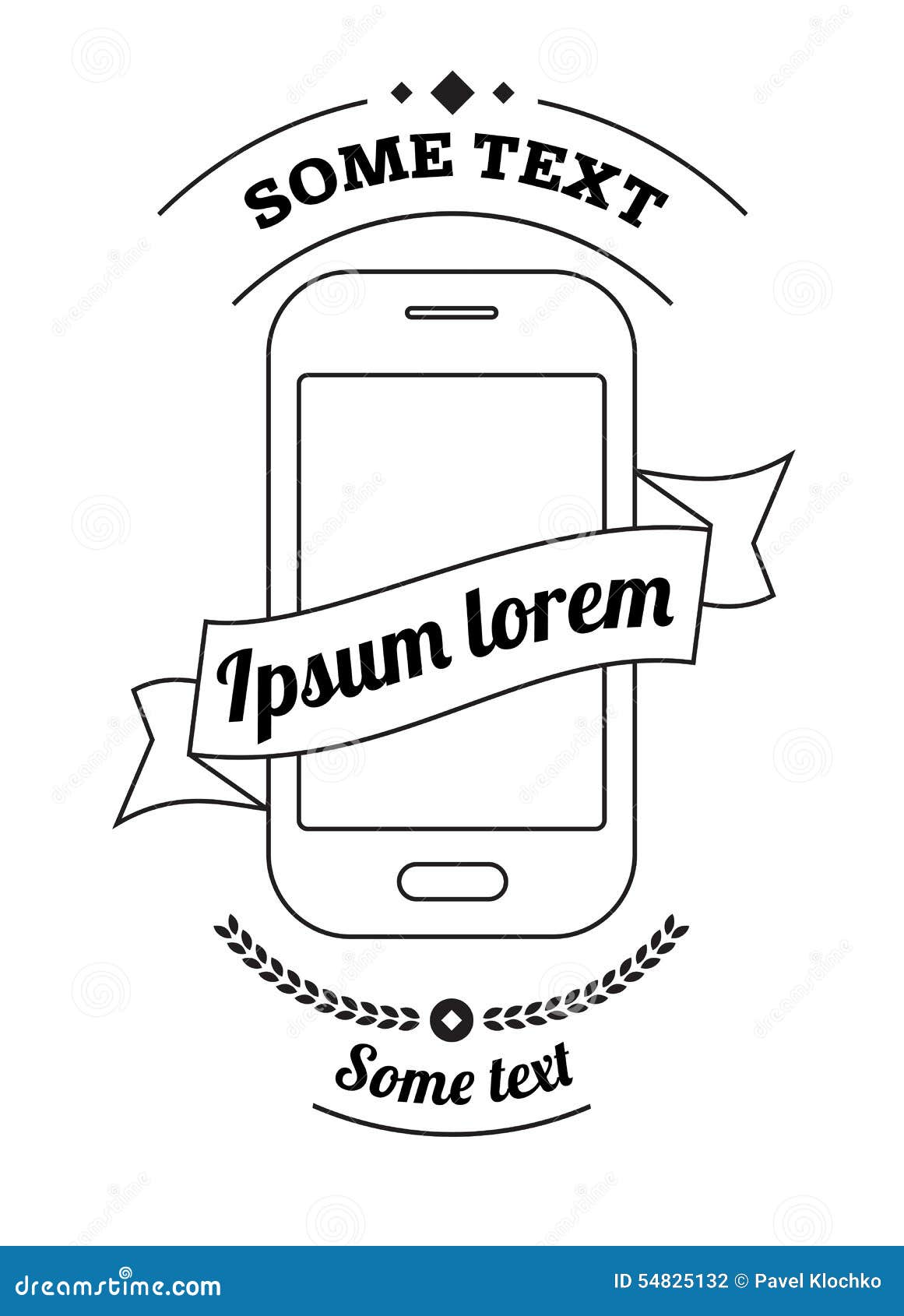 Mobile Phone Logo with Ribbon and Text Stock Vector - Illustration of ...