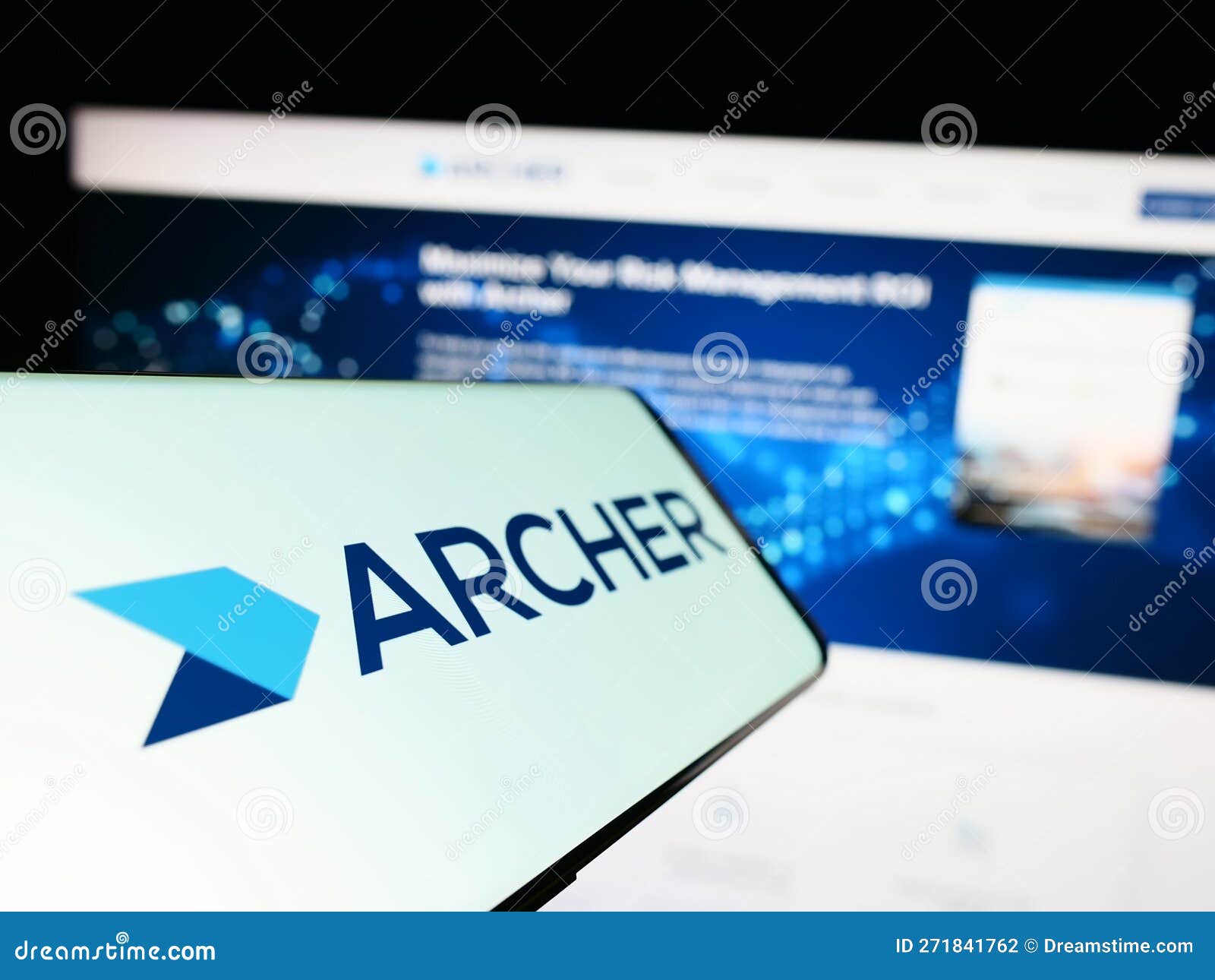 Mobile Phone with Logo of Risk Management Software Archer (RSA Security ...