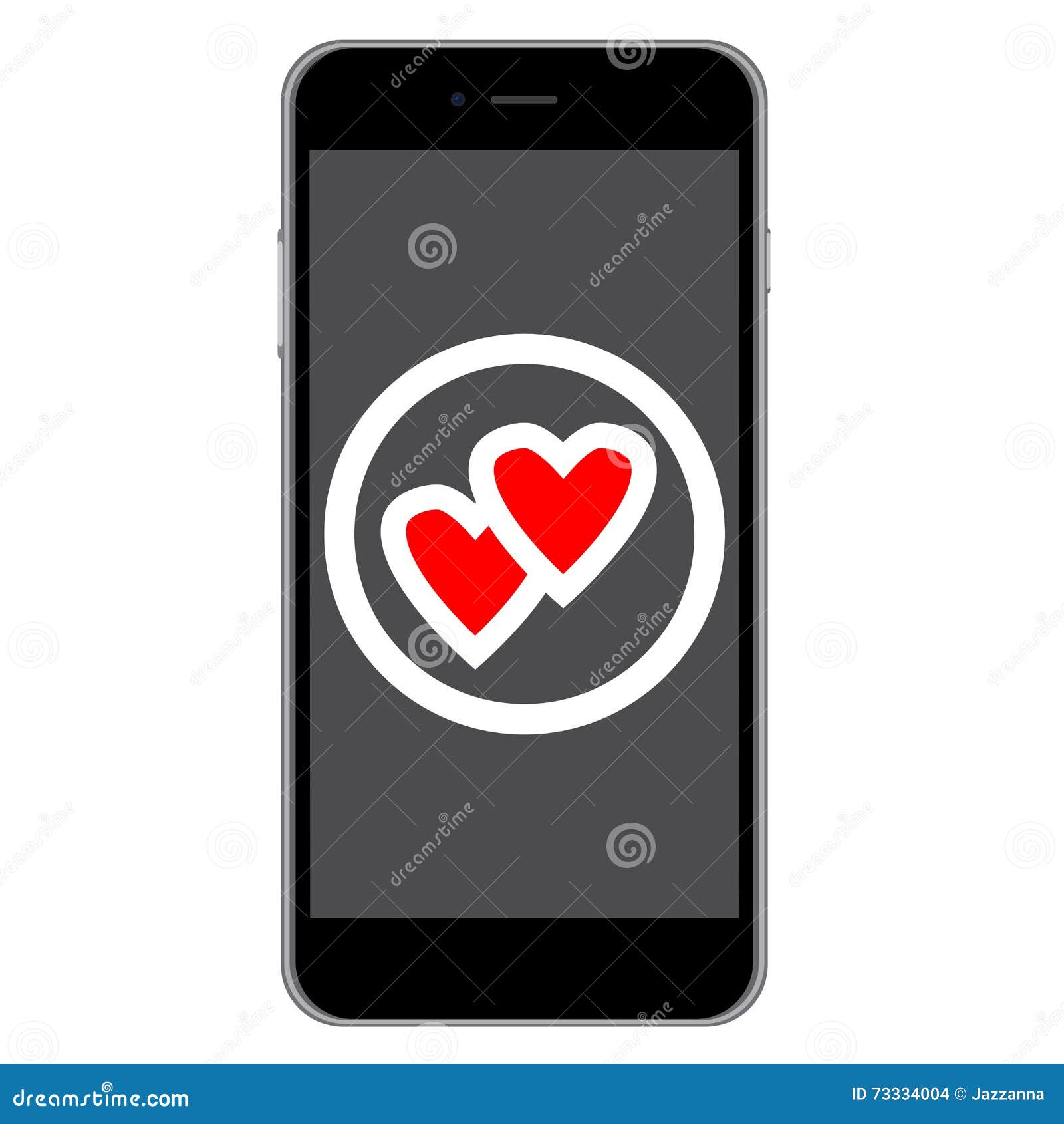 Mobile phone love icon stock vector. Illustration of mobile - 73334004