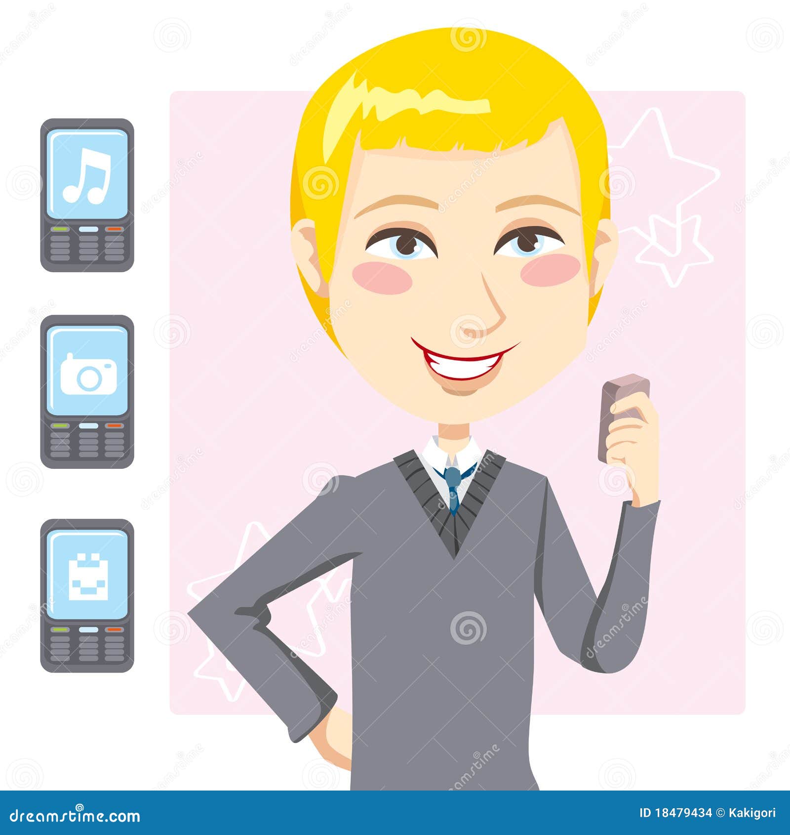 Mobile Phone Man stock vector. Illustration of interactive - 18479434