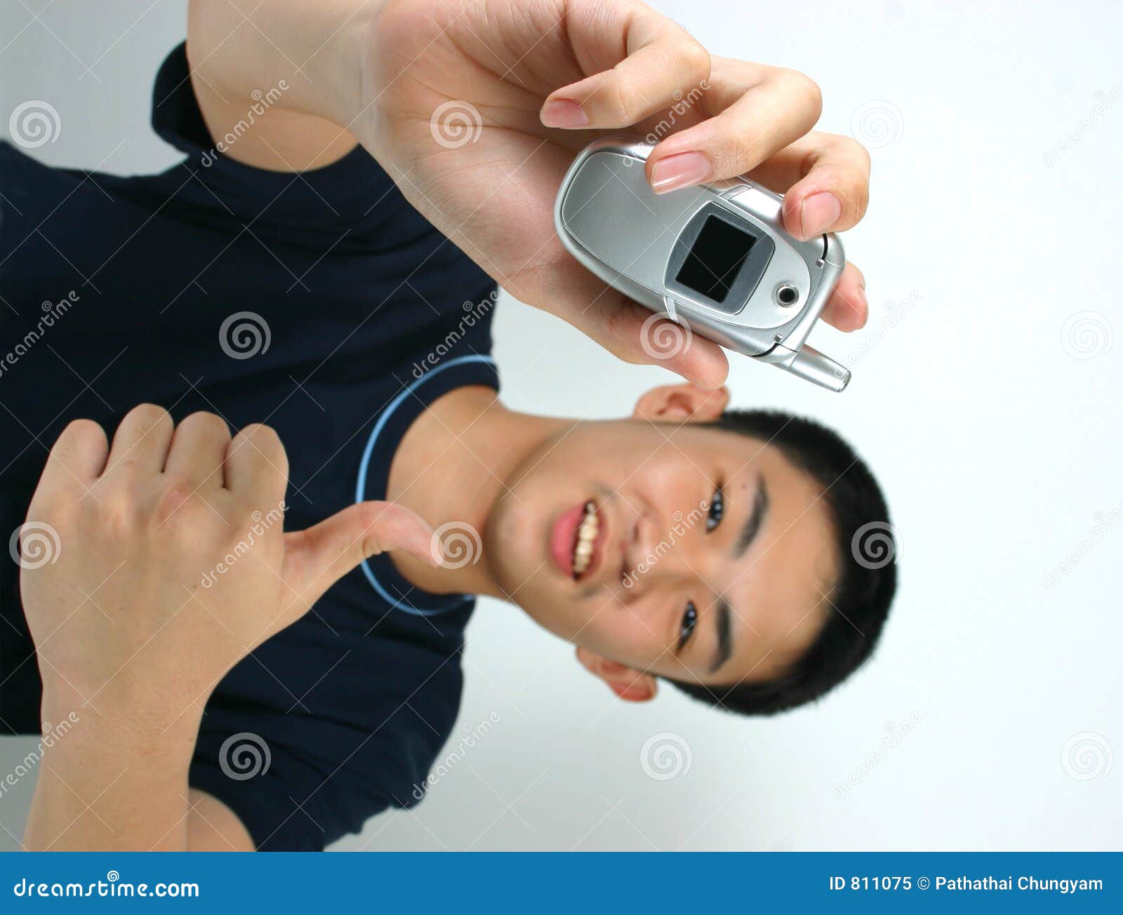 Mobile phone man stock image. Image of silver, asia, hand - 811075