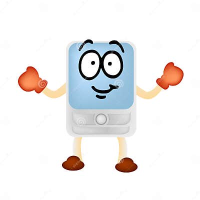 Mobile phone man mascot stock vector. Illustration of mascot - 9848854