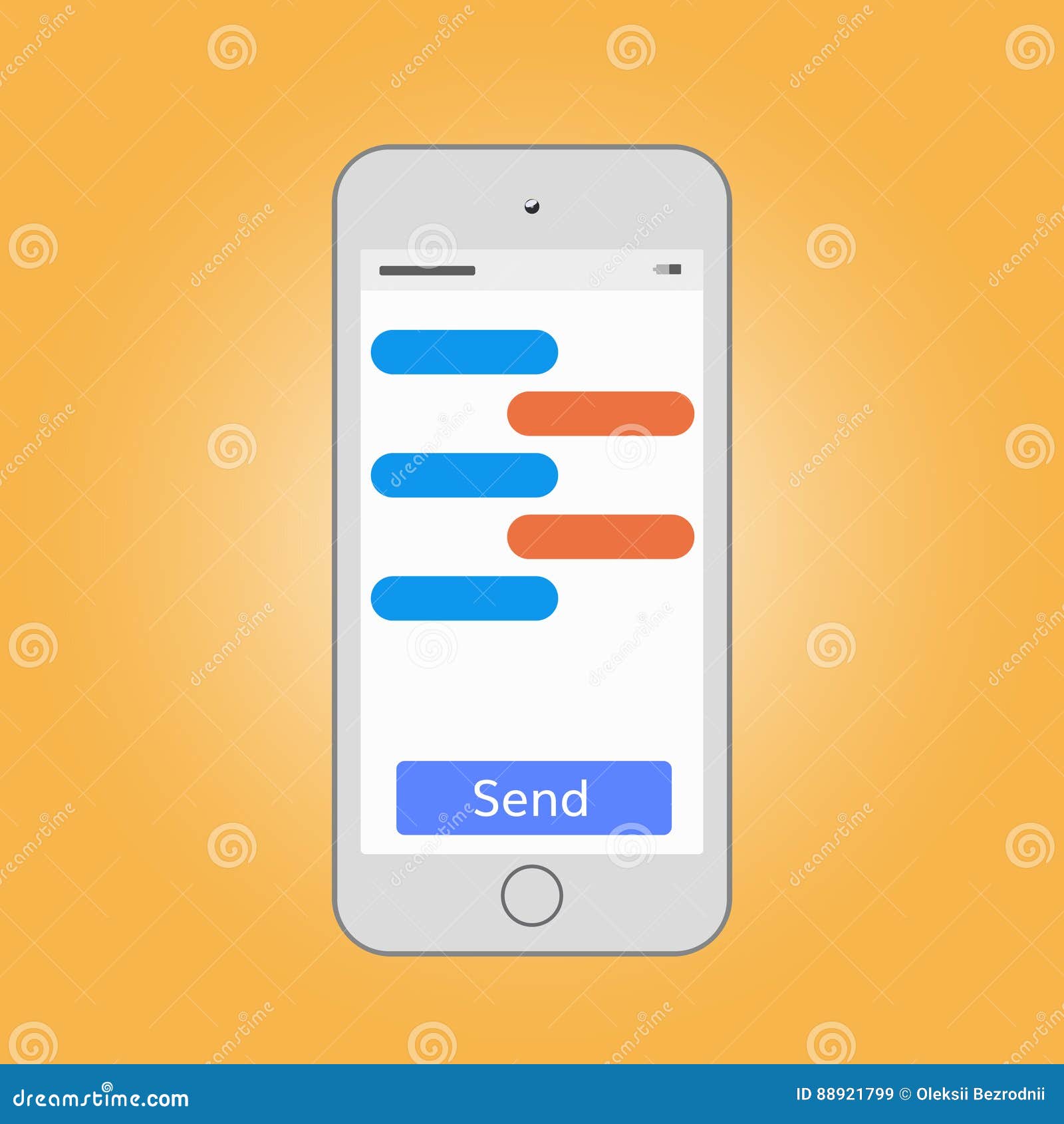 Mobile Phone Massaging with Send Stock Vector - Illustration of media ...