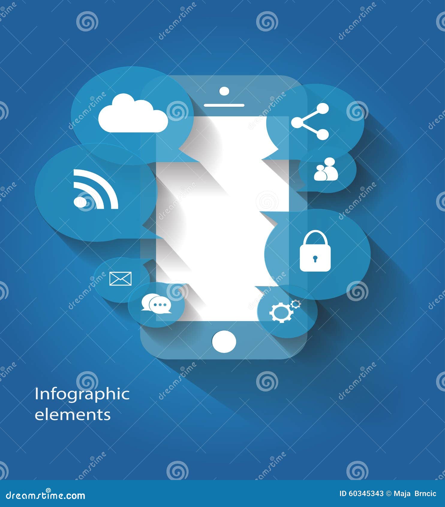 Mobile Phone Media Icons Vector for Web Use Stock Vector - Illustration ...