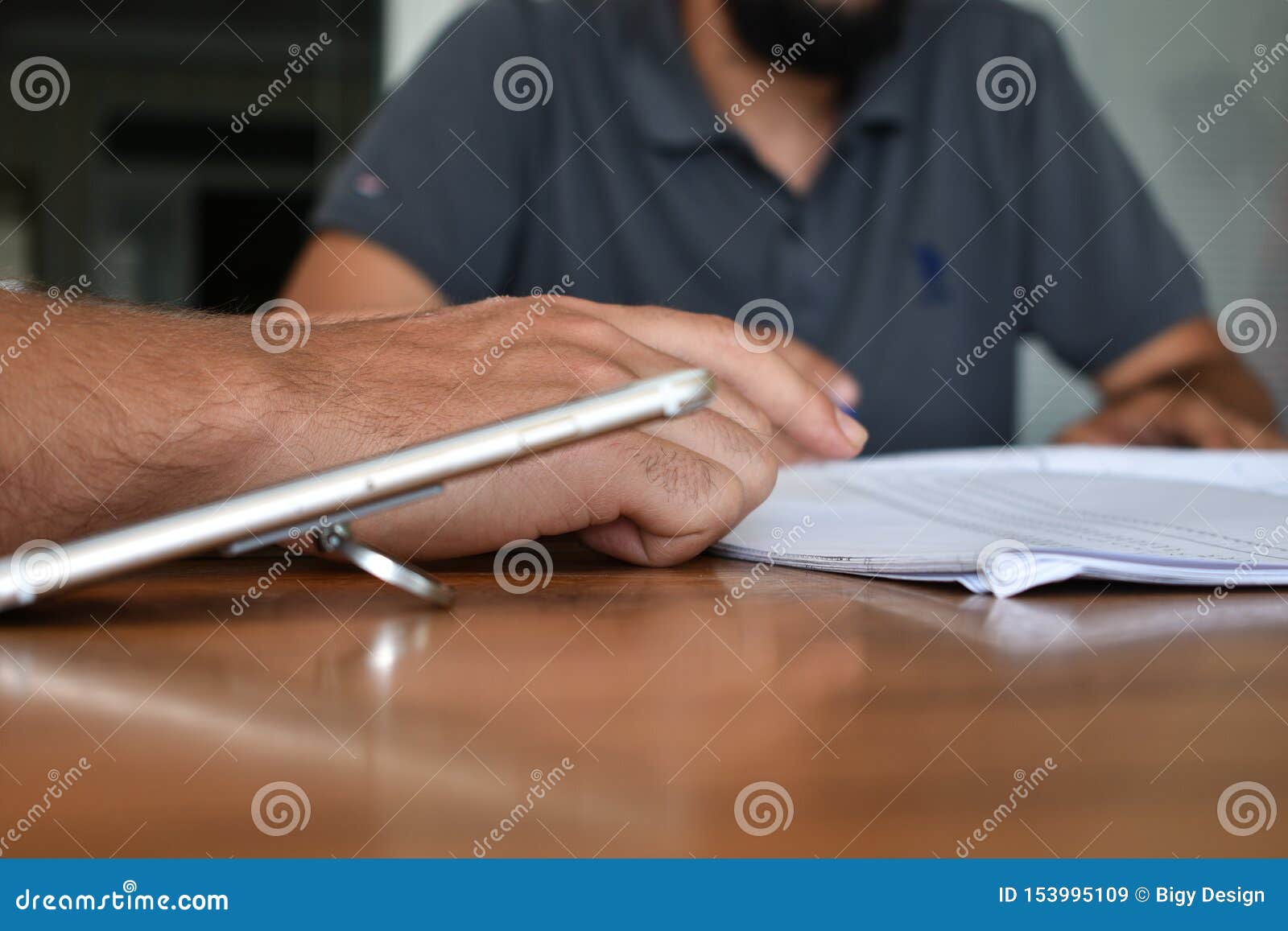Mobile Phone on Meeting Table Stock Image - Image of connection, note ...