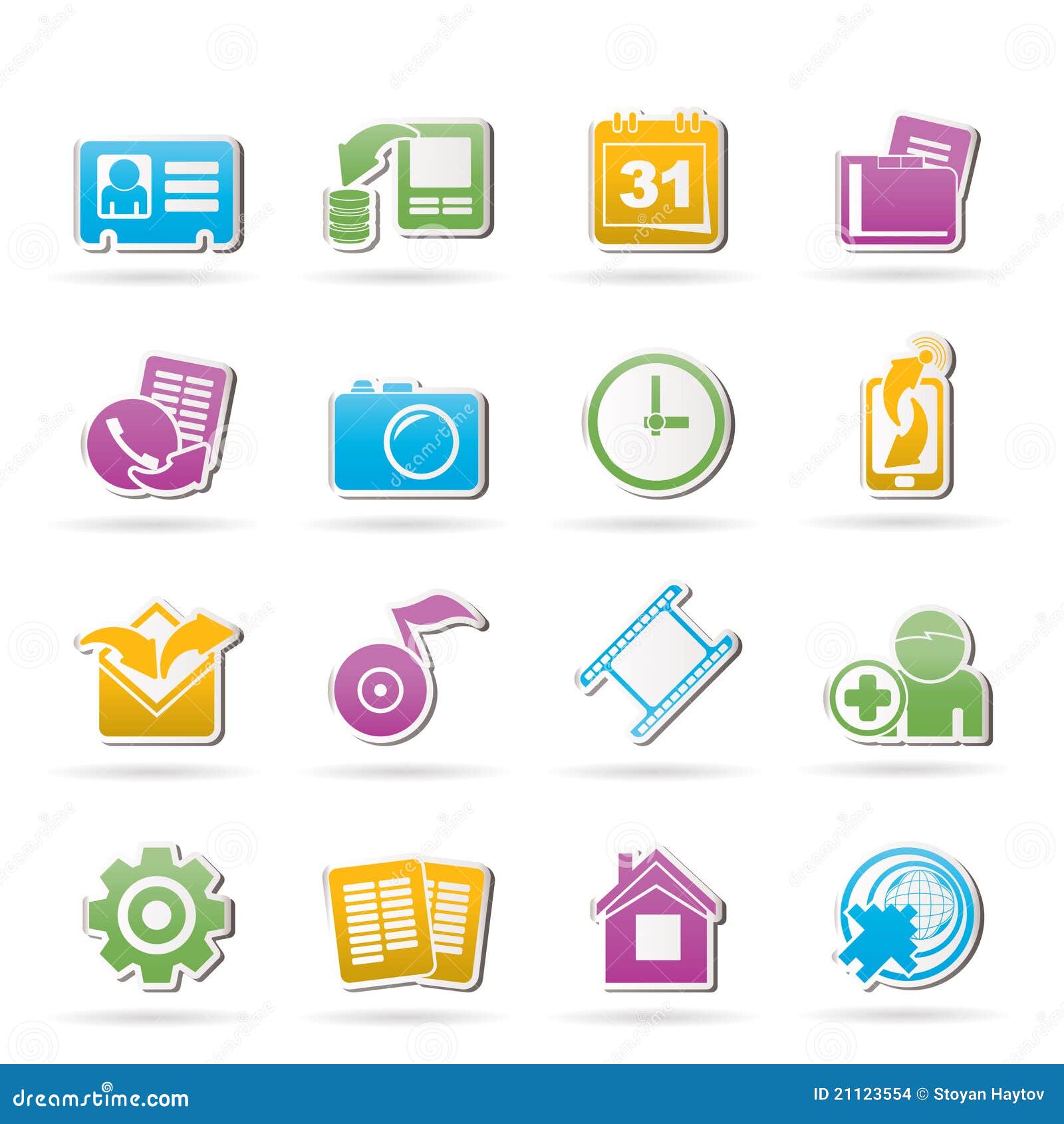 Mobile phone menu icons stock vector. Illustration of contact - 21123554