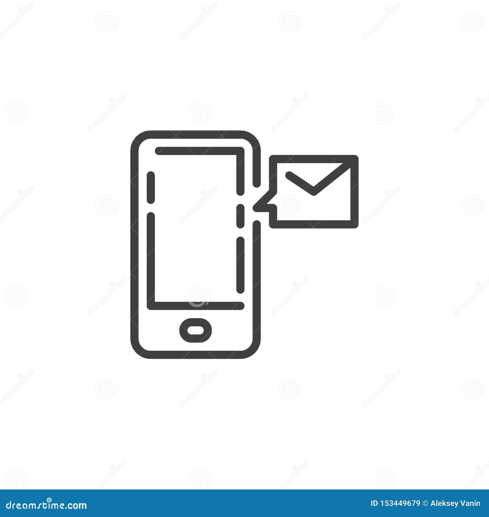 Mobile Phone Message Line Icon Stock Vector - Illustration of perfect ...