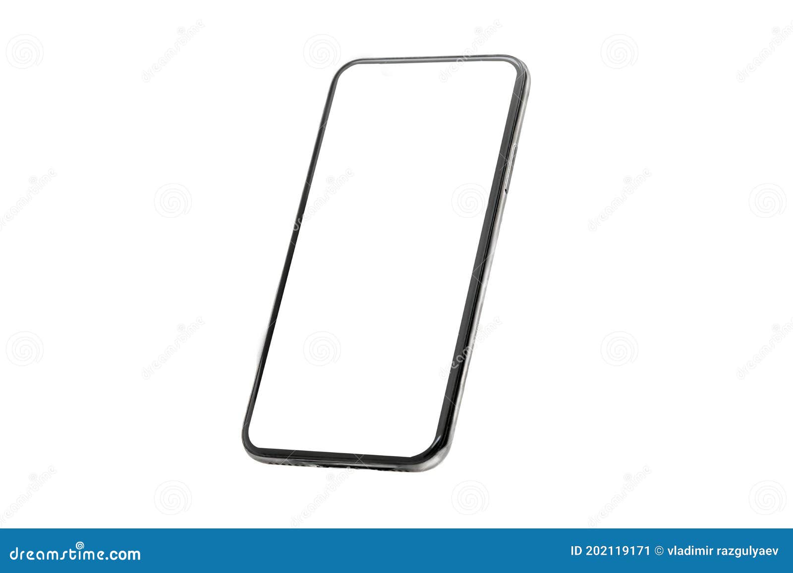 Mobile Phone Mockup Isolate on a White Background with a Blank Screen ...