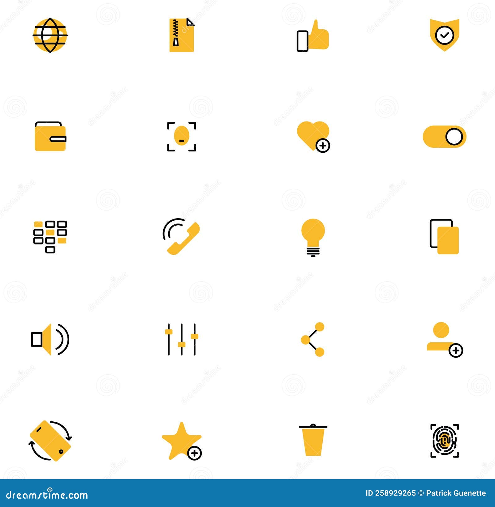 Mobile phone modes, icon stock vector. Illustration of icons - 258929265