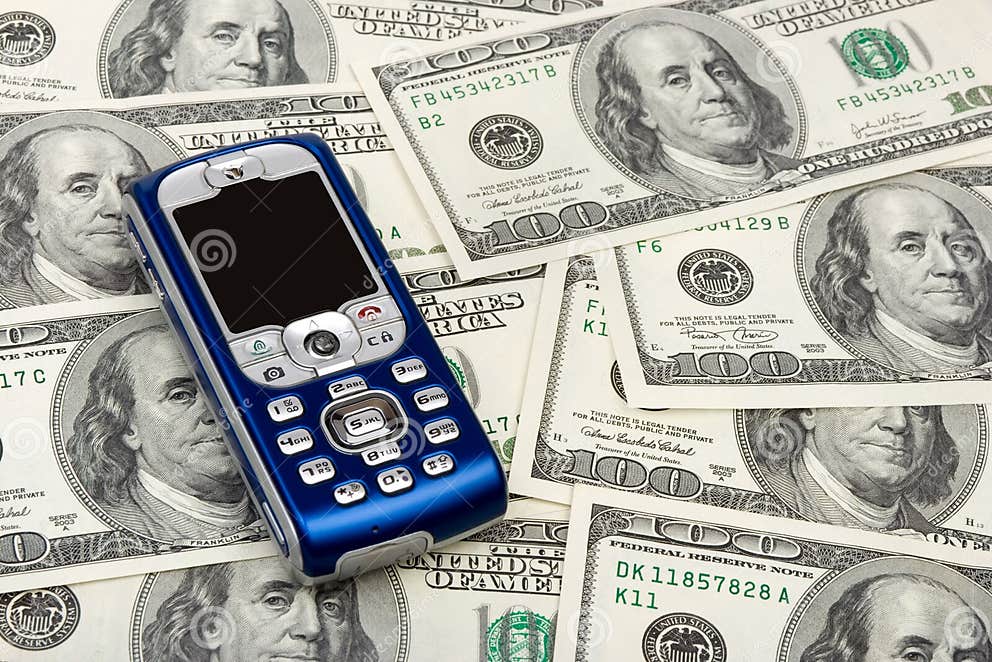 Mobile Phone on Money Background Stock Image - Image of bill, financial ...