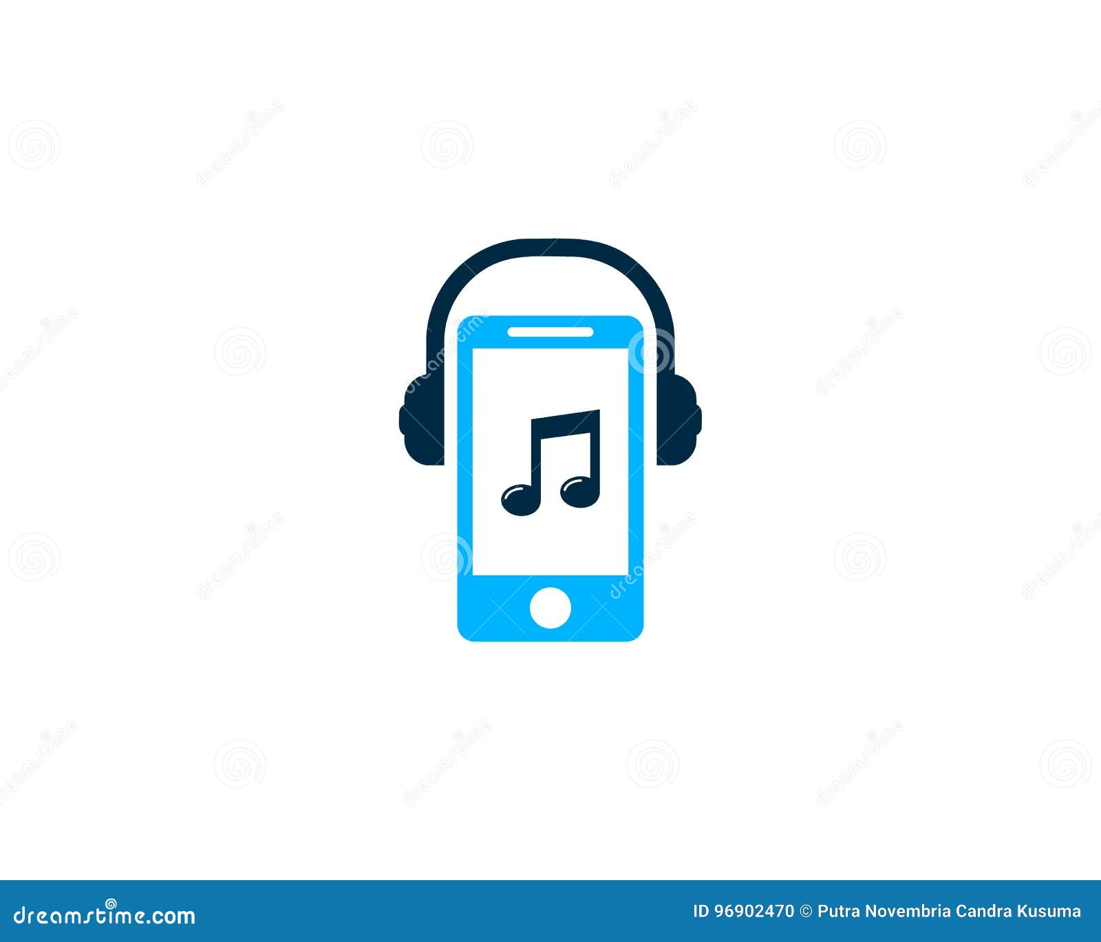 Mobile Phone Music Icon Logo Design Element Stock Vector - Illustration ...