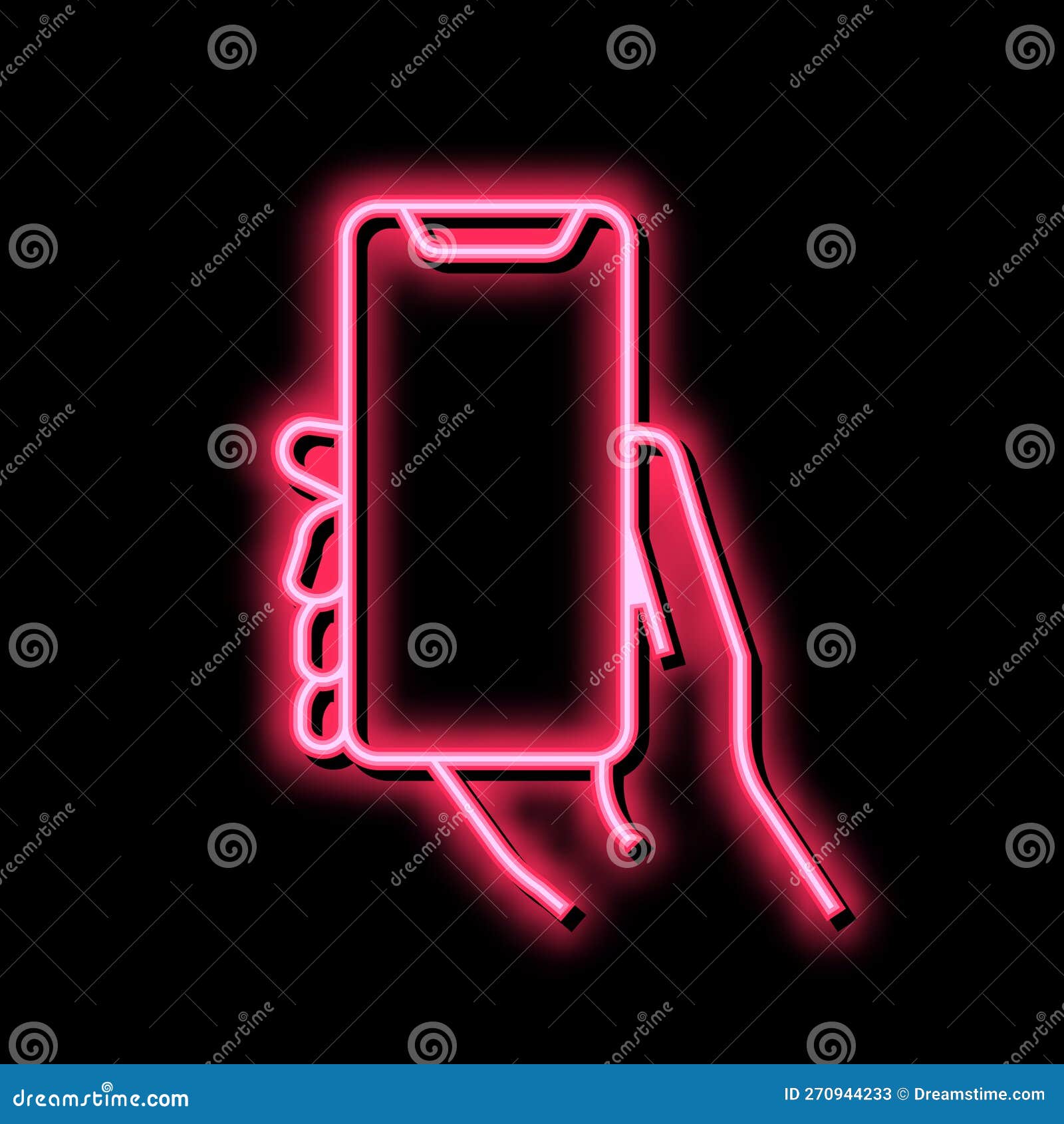 Mobile Phone Neon Glow Icon Illustration Stock Vector - Illustration of ...