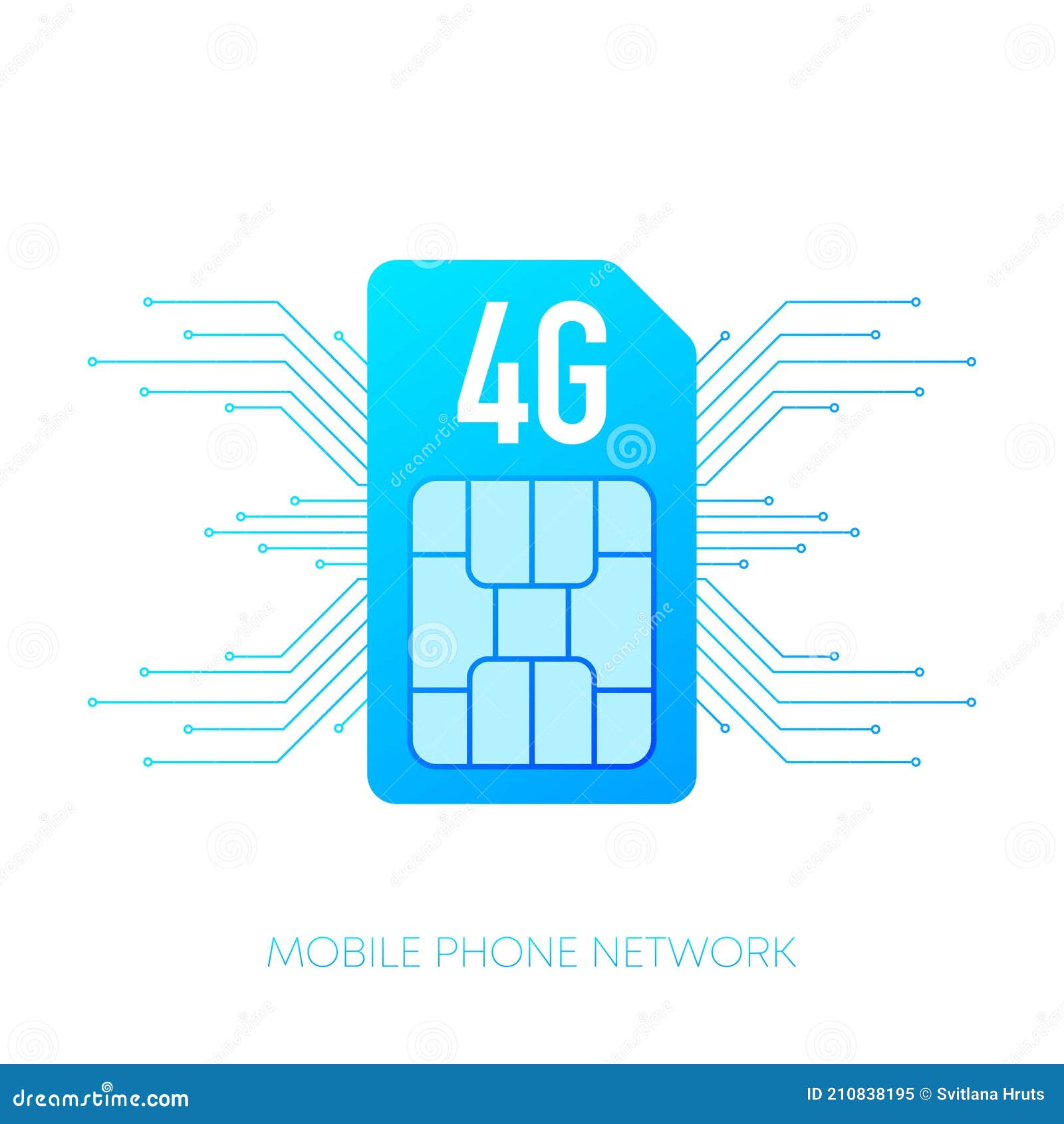 Mobile Phone Network 4G Logo Sim Card on Gradient Abstract Background ...
