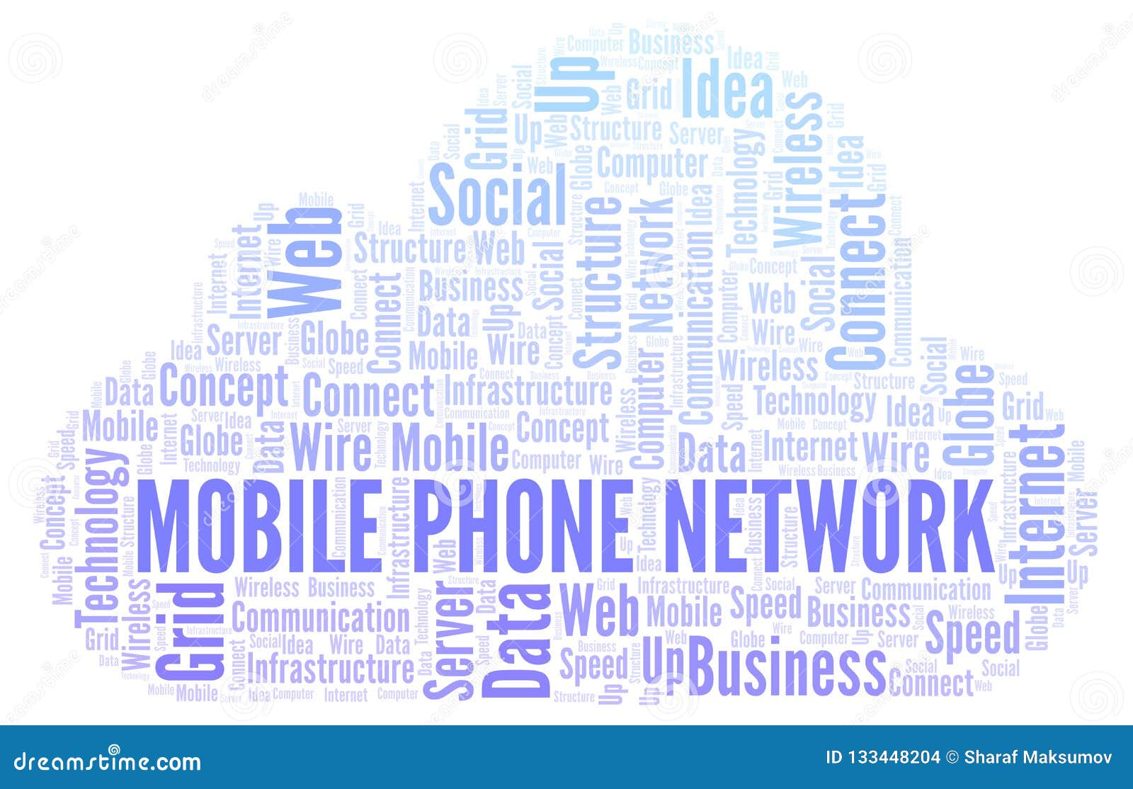 Mobile Phone Network Word Cloud Stock Illustration - Illustration of ...